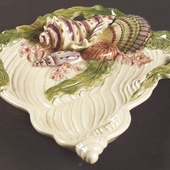 Fitz and Floyd | Dining | Large Shell Shaped Tray Oceana Multicolor ...